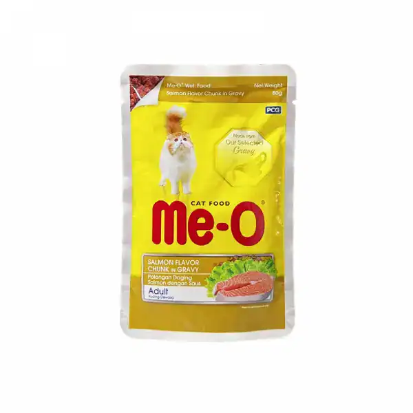 Meo Salmon Chunk in Gravy Wet Cat Food – 80 g (Pack of 12) - Pet Planet