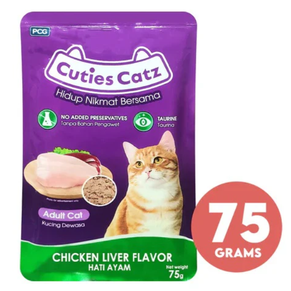 Cuties Catz Adult Chicken & Liver 02 Cat Wet Food Pouch - Pet Planet