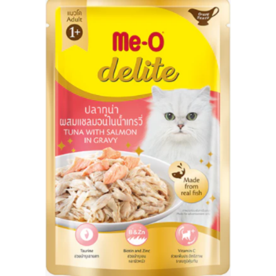 Meo Delight Adult Tuna with Salmon in Gravy D6 Cat Wet Food Pouch – Pet ...